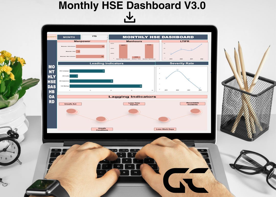 Monthly HSE Dashboard V3.0, HSE Dashboard, Health, Microsoft Excel ...