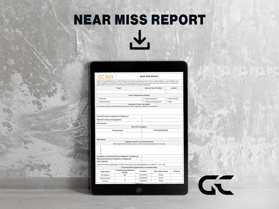 Near Miss Report Word Document - Etsy UK