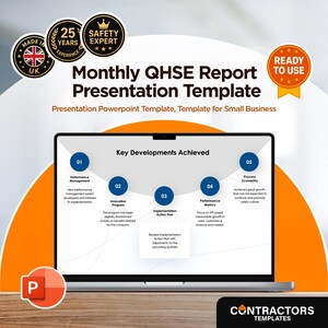 Editable QHSE Report Powerpoint Template: KPI Performance Dashboard ...