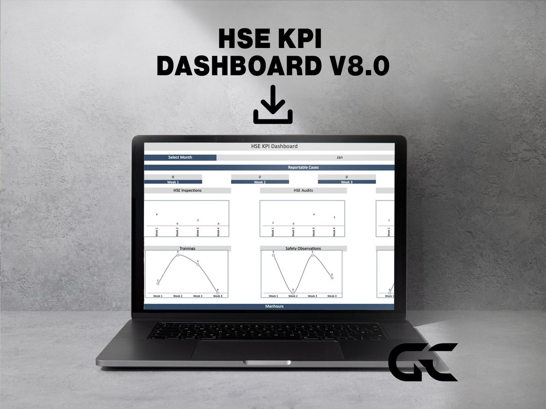 HSE KPI Dashboard V8.0, Microsoft Excel Dashboard, HSE Dashboard ...