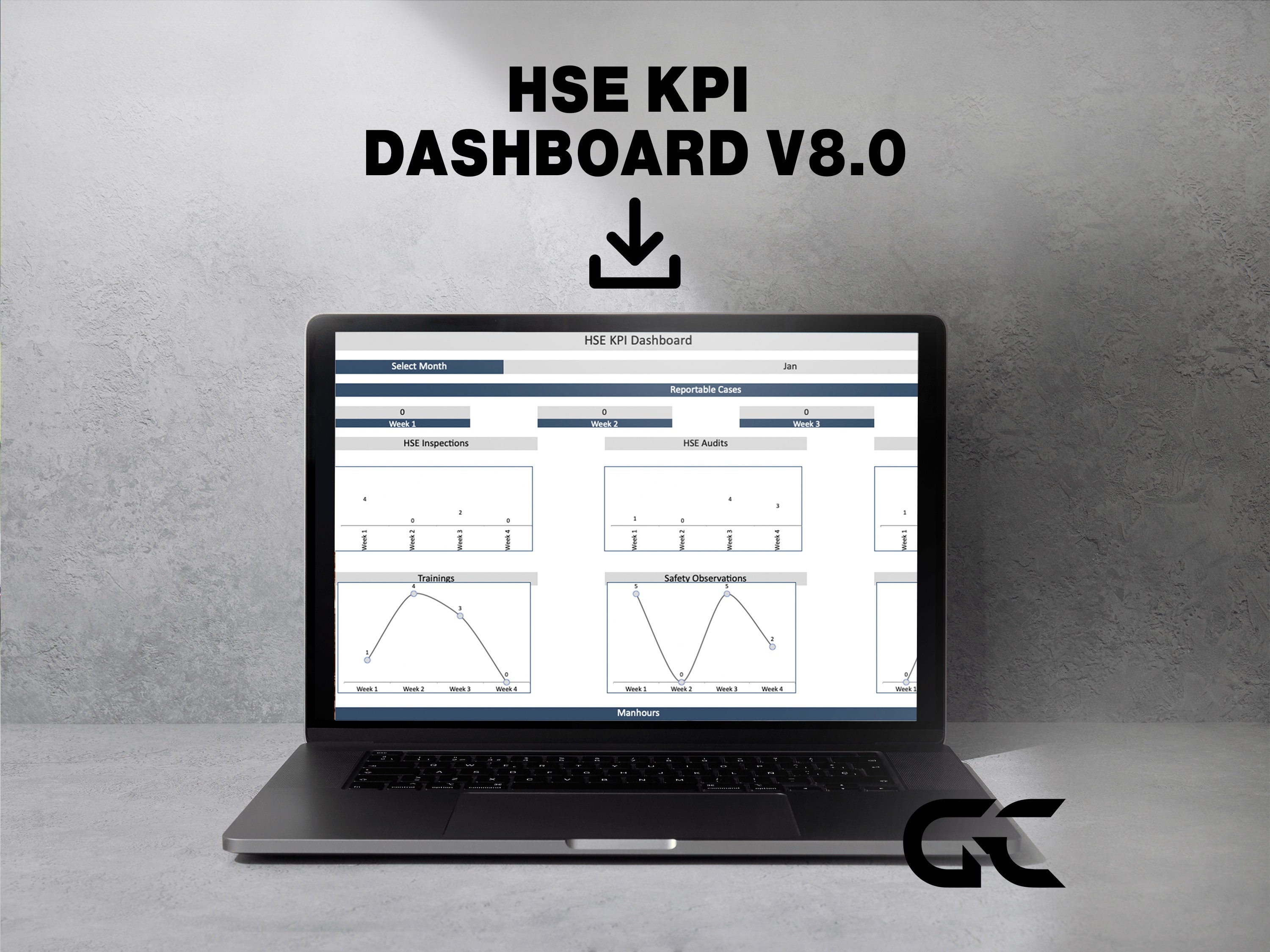 HSE KPI Dashboard V8.0, Microsoft Excel Dashboard, HSE Dashboard ...