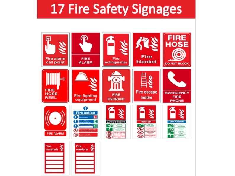 17 Fire Safety Signages, Fire Safety Sign, Fire Alarm Call Point Sign ...