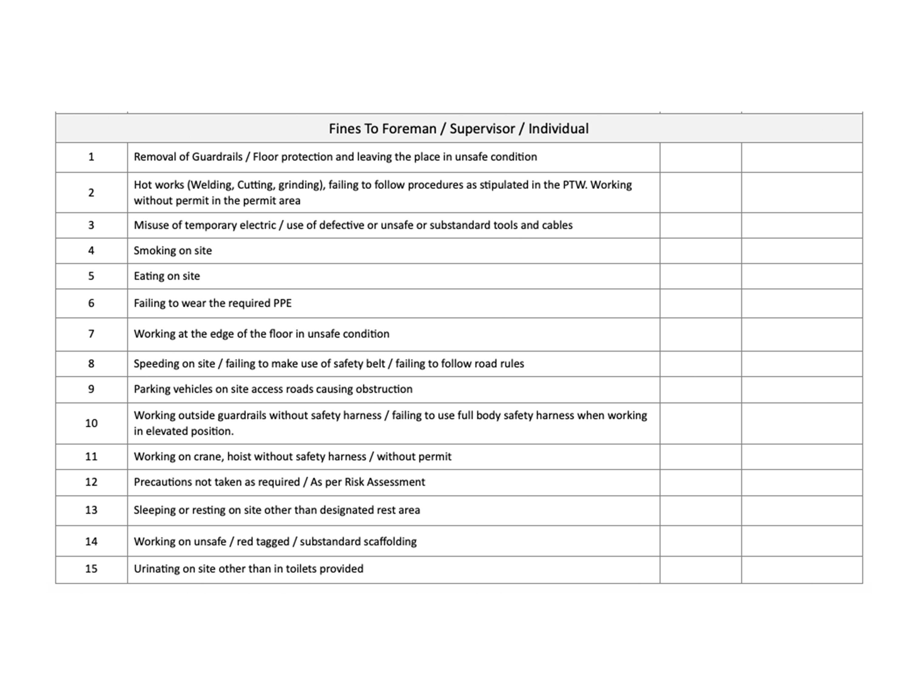 Safety Infringement Report Microsoft Word Template - Etsy