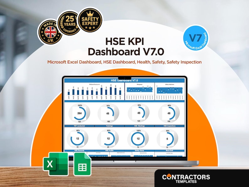 HSE KPI Dashboard Excel Template: Safety Management & Reporting - Etsy ...