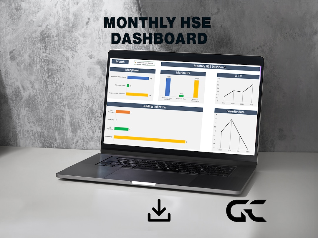 Monthly HSE Excel Dashboard, Manpower Dashboard, Workplace Template ...