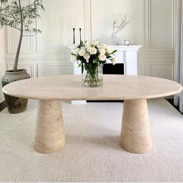 Travertine Dining Table - Etsy