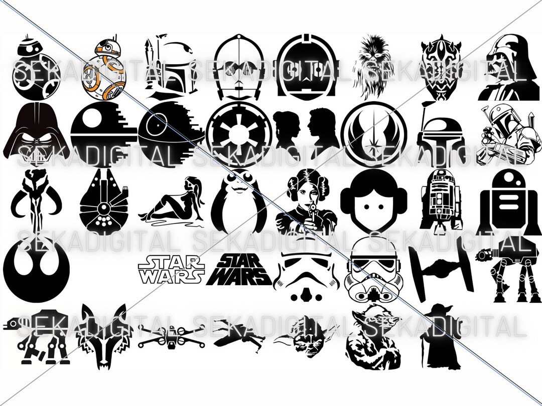 Bundle Star Wars Digital Png Svg Starwars Sticker PNG - Etsy
