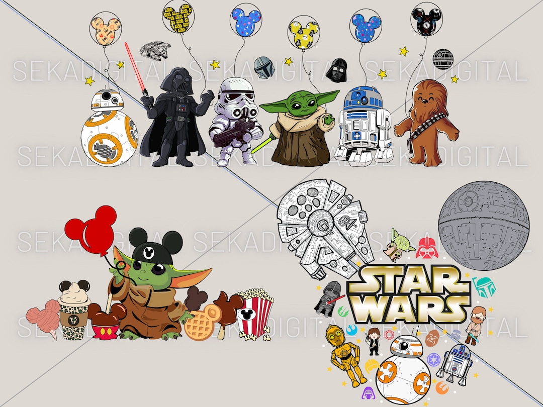 Star Wars Digital Png Svg, Starwars Sticker PNG, Clipart Vector Style ...