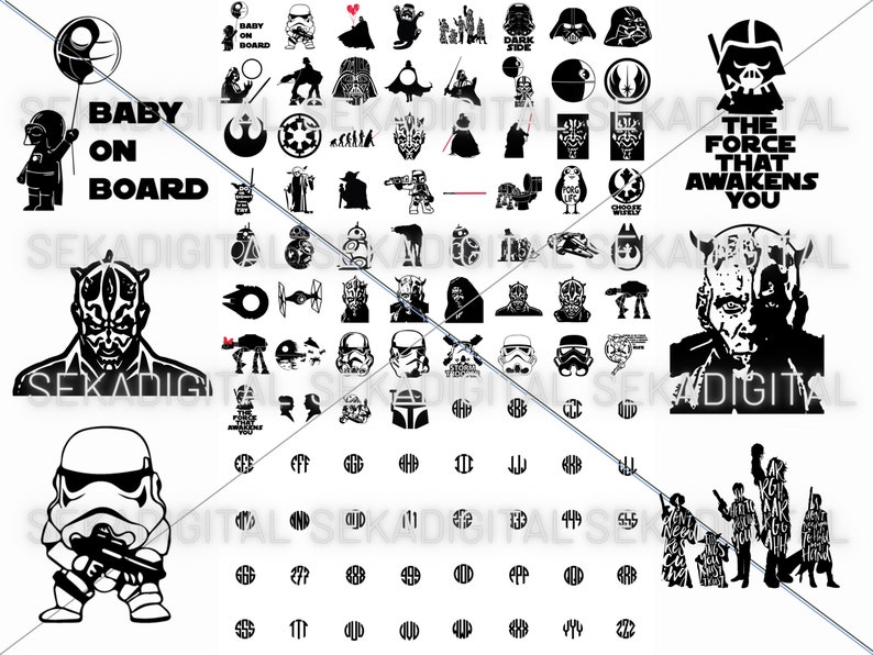 Bundle Star Wars Digital Png Svg Starwars Sticker PNG - Etsy