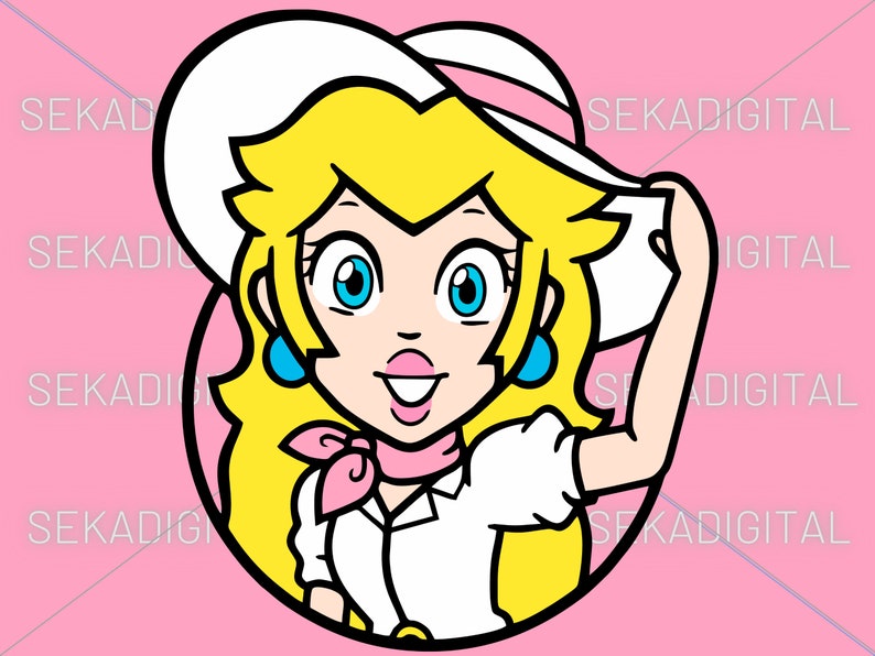 Princess Mario PNG SVG Princess Mario Super Mario Princess - Etsy