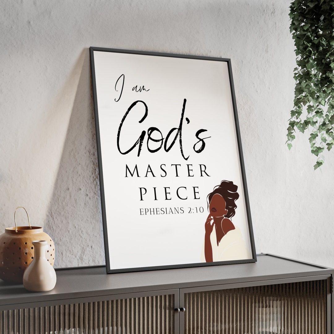 I Am..bible Verse Wall Art WITH FRAME | Ephesians 2:10 | You Are God's ...