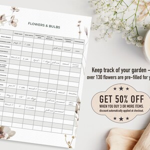 Flower Garden Seeding Chart Printable Gardening Planner Seed Starting ...