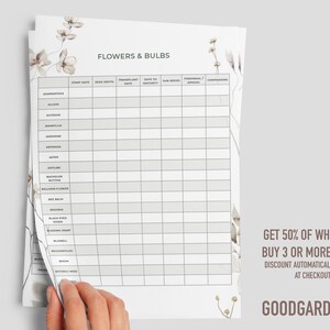 Flower Garden Seeding Chart Printable Gardening Planner Seed Starting ...
