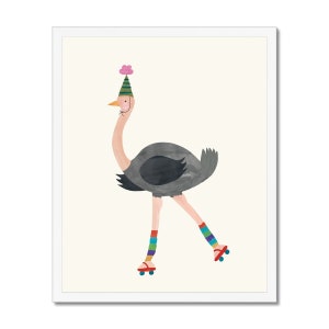 Fun Kids Art Print the Party Ostrich Art Print is Perfect for Adding a ...