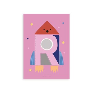 Personalised Initial Art Print - R - Happy Alphabet Letter Art Print ...