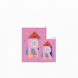 Personalised Initial Art Print - R - Happy Alphabet Letter Art Print ...