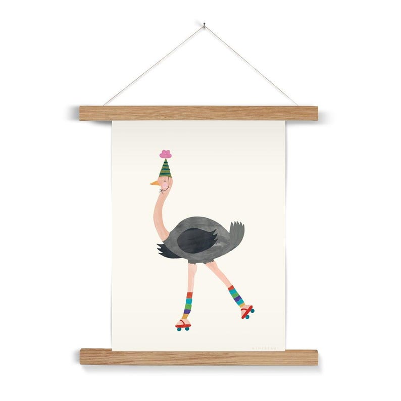 Fun Kids Art Print the Party Ostrich Art Print is Perfect for Adding a ...