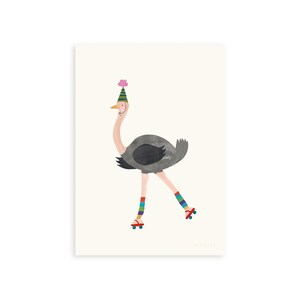Fun Kids Art Print the Party Ostrich Art Print is Perfect for Adding a ...