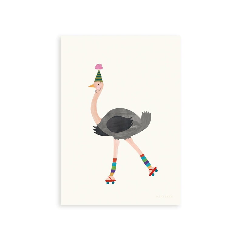 Fun Kids Art Print the Party Ostrich Art Print is Perfect for Adding a ...