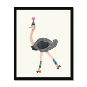 Fun Kids Art Print the Party Ostrich Art Print is Perfect for Adding a ...