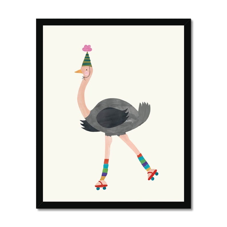 Fun Kids Art Print the Party Ostrich Art Print is Perfect for Adding a ...