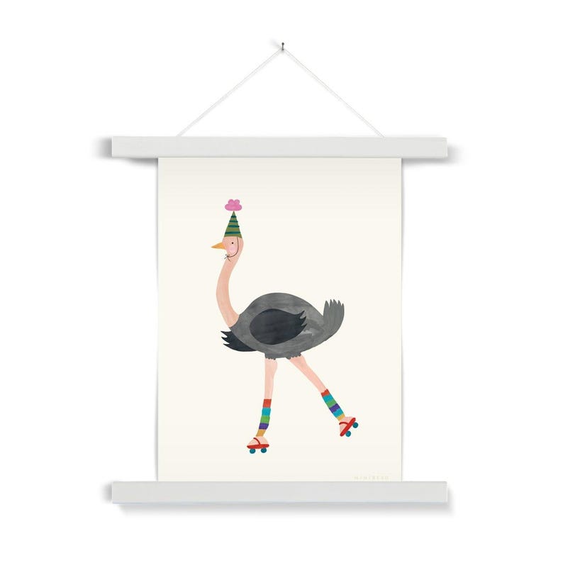 Fun Kids Art Print the Party Ostrich Art Print is Perfect for Adding a ...