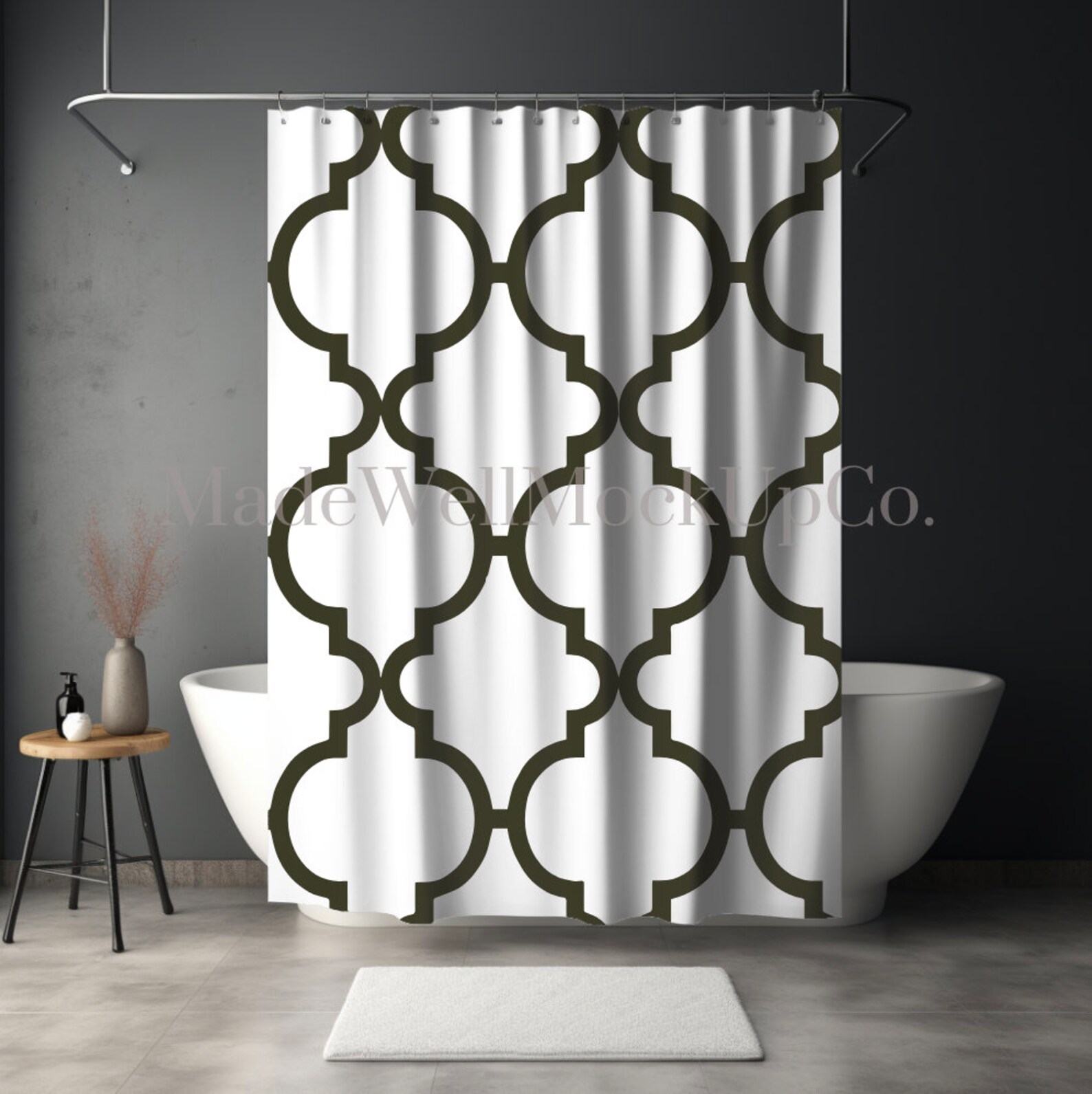 Canva Overlay Mock Up, Canva Overlay Mock up Shower Curtain, Drag and ...