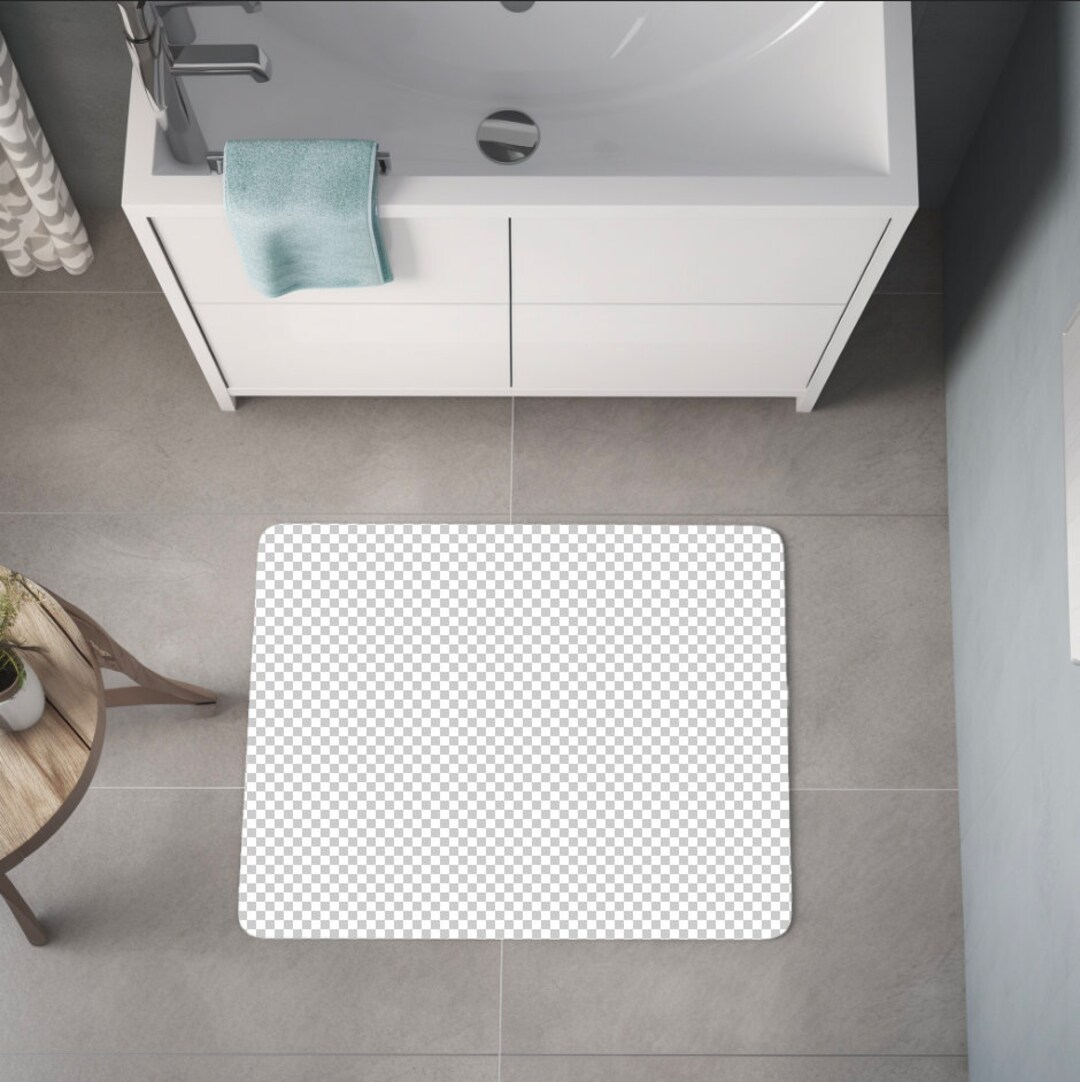 Canva Overlay, Bath Mat Mockup, Bathmat Mockup, Bath Mat Mock Up, Foam ...