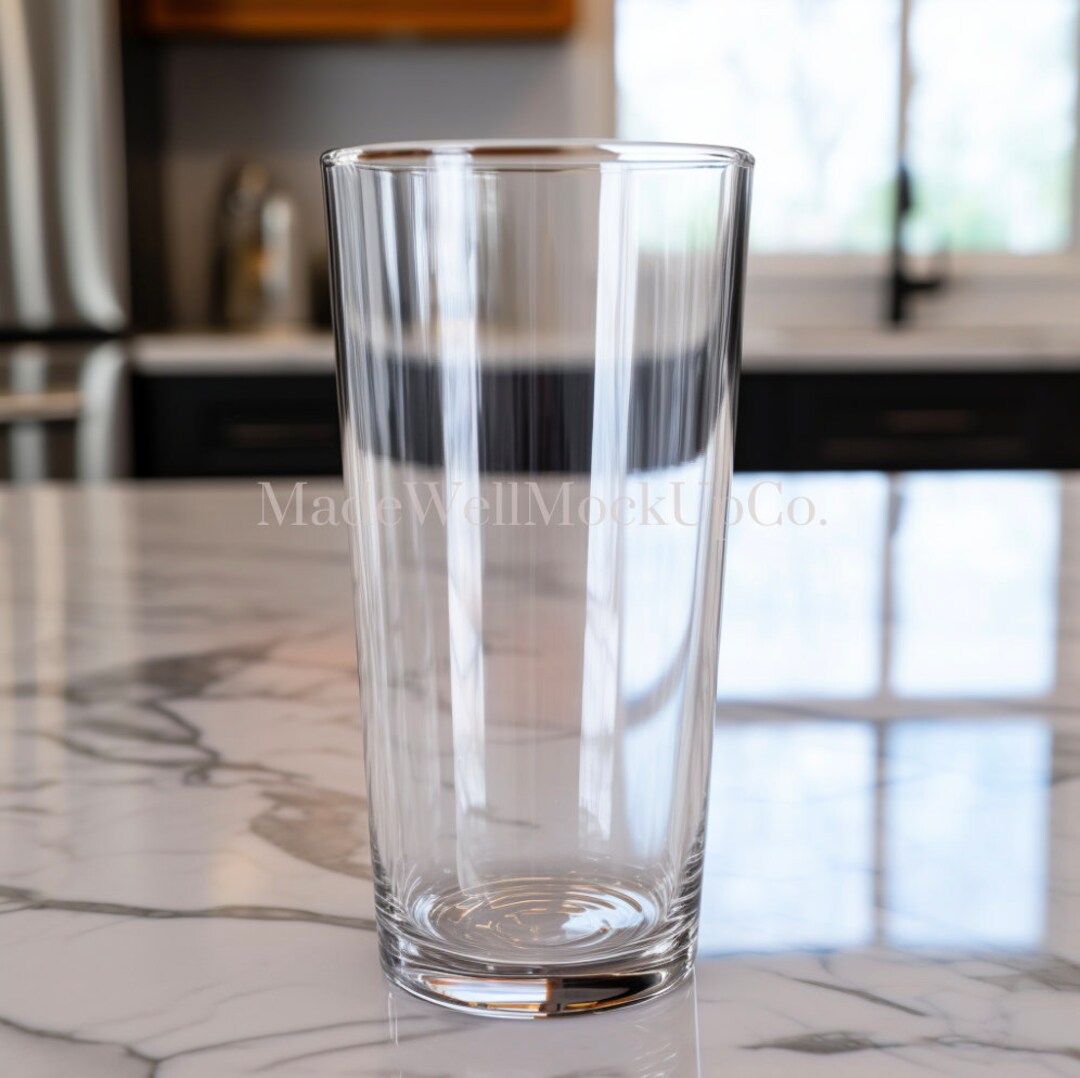 Pint Glass Mock Up, Pint Glass Mock Ups, 16oz Pint Glass Mock Up, Clear ...