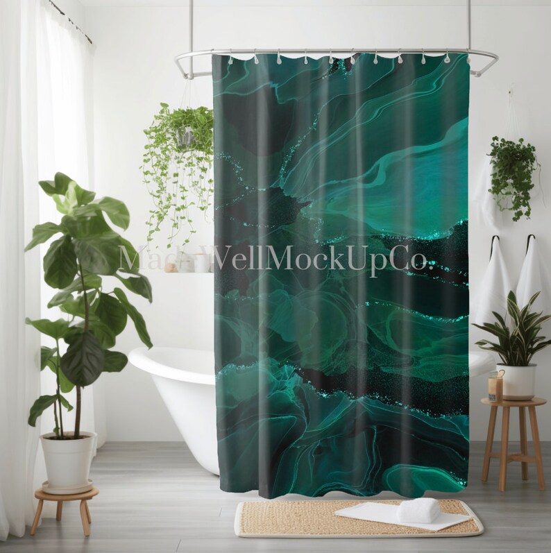 Canva Overlay Mock Up, Canva Overlay Mock up Shower Curtain, Drag and ...