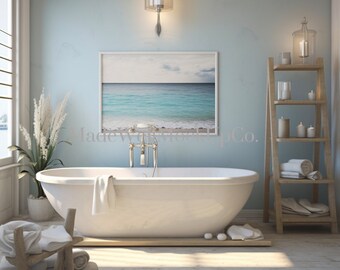 Coastal Bathroom Mock Up, Interior Mock Up, Coastal Bathroom Interior, Bathroom Interior ...