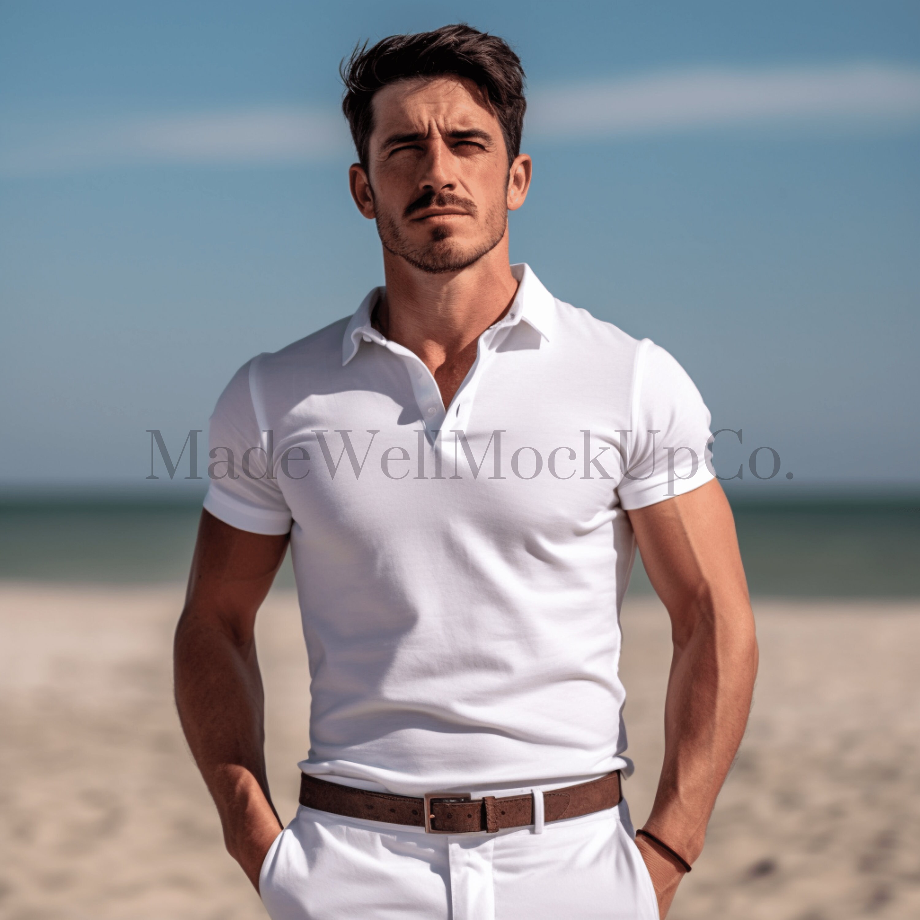 Polo Shirt Mock Up, Mens Polo Shirt Mock Up, White Polo Shirt Mock Up ...