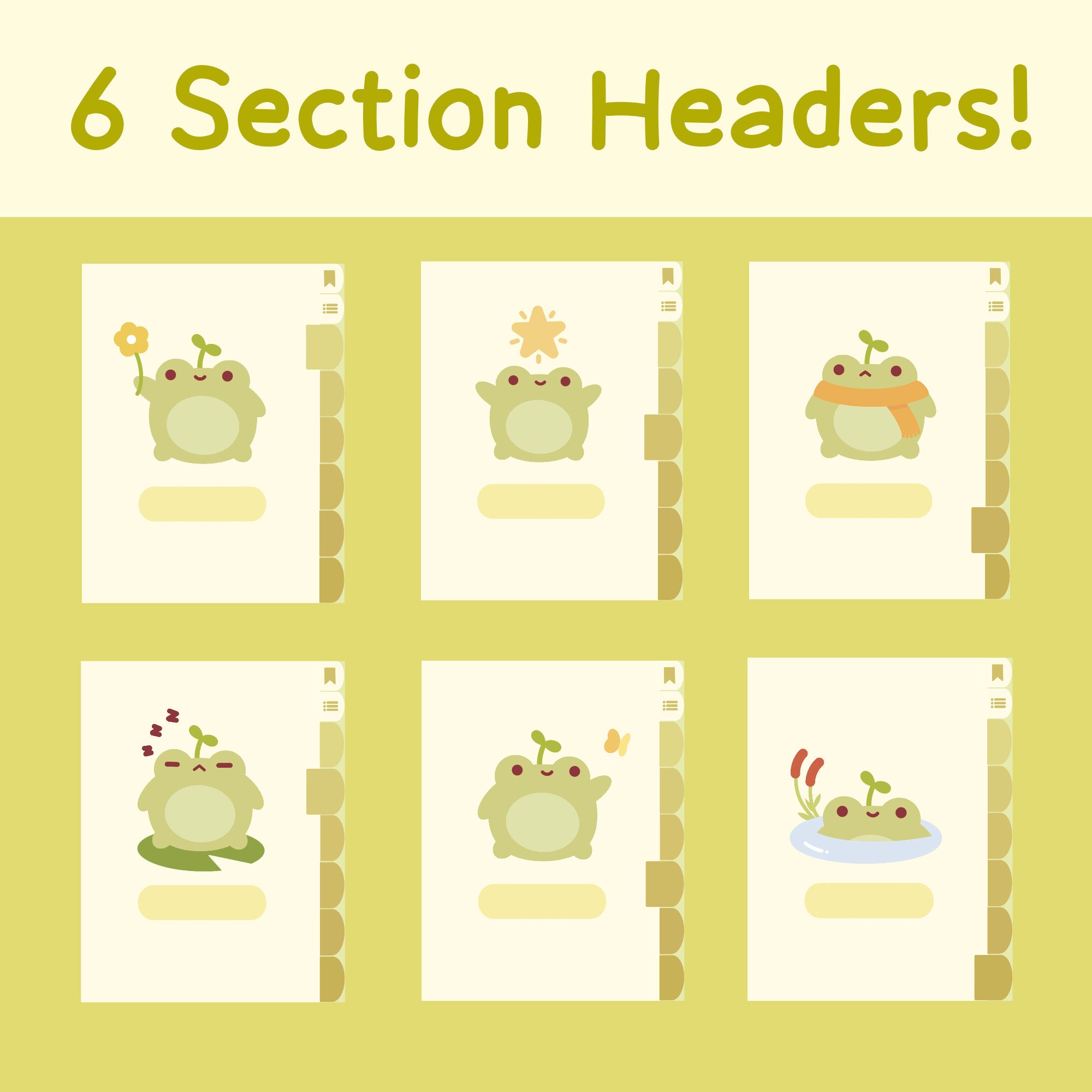 Cute Froggie Digital Notebook With Tabs, Digital Notebook, Student ...