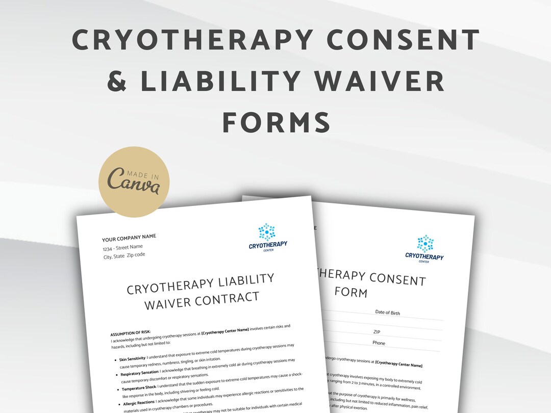 Cryotherapy Consent & Liability Waiver Forms, Cryotherapy Consent Form ...