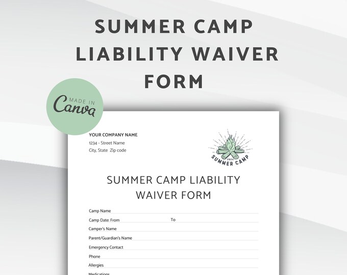 Editable and Printable Summer Art Camp Registration Form Template ...