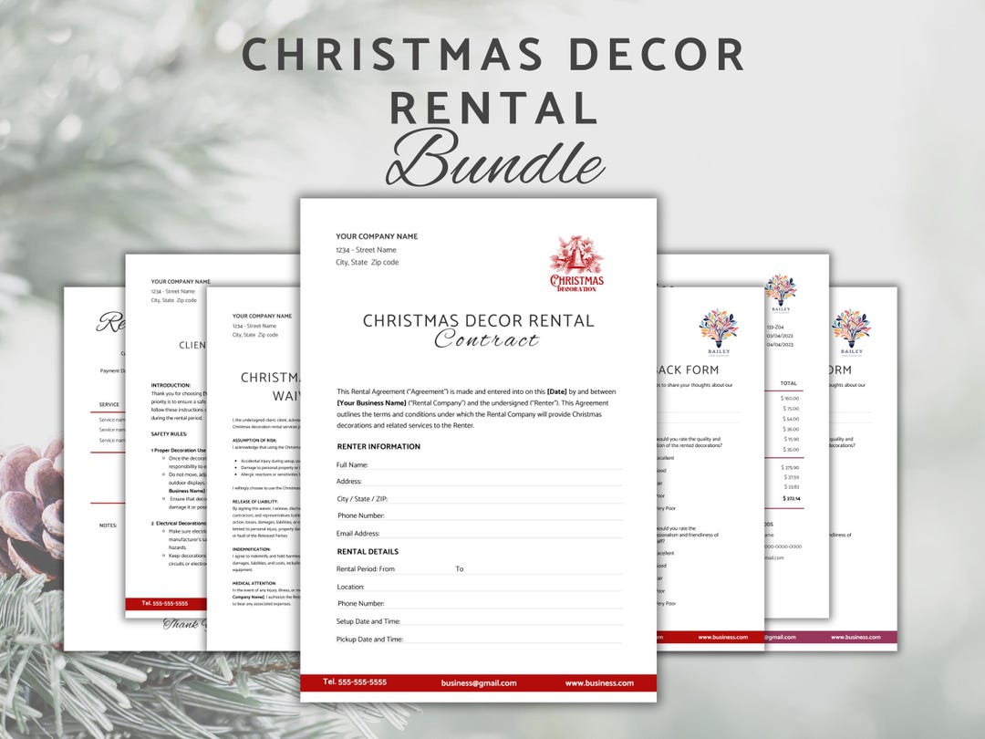 Christmas Decor Rental Bundle, Holiday Decoration Rental Contract ...
