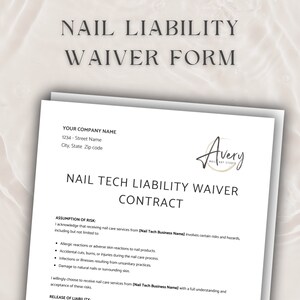 Nail Liability Waiver Form - Etsy