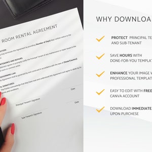 Room Rental Agreement, Roommate Room Rental Contract, Room Rental ...