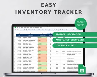 Inventory Tracker Spreadsheet | Google Sheets Template | Product ...