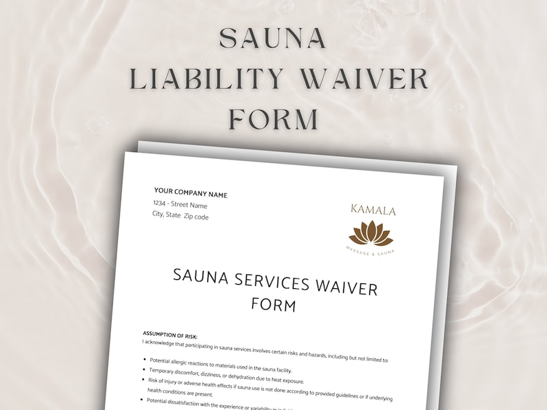 Sauna Liability Waiver Contract, Release of Liability Agreement ...