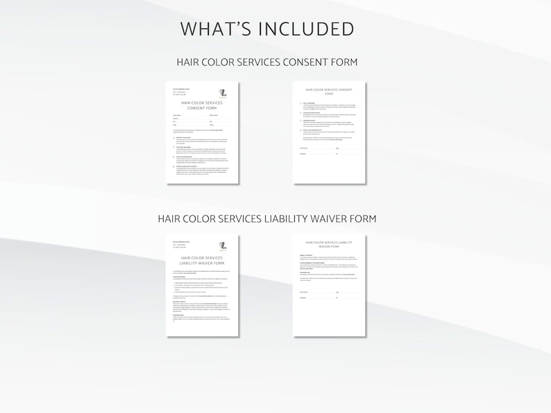 Hair Color Consent & Liability Waiver Forms: Salon Services (digital ...