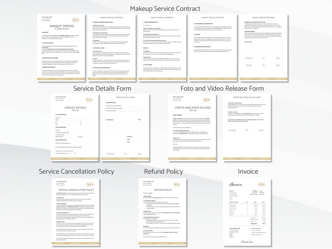 Makeup Artist Contract Template, Editable Makeup Artist Agreement, MUA ...