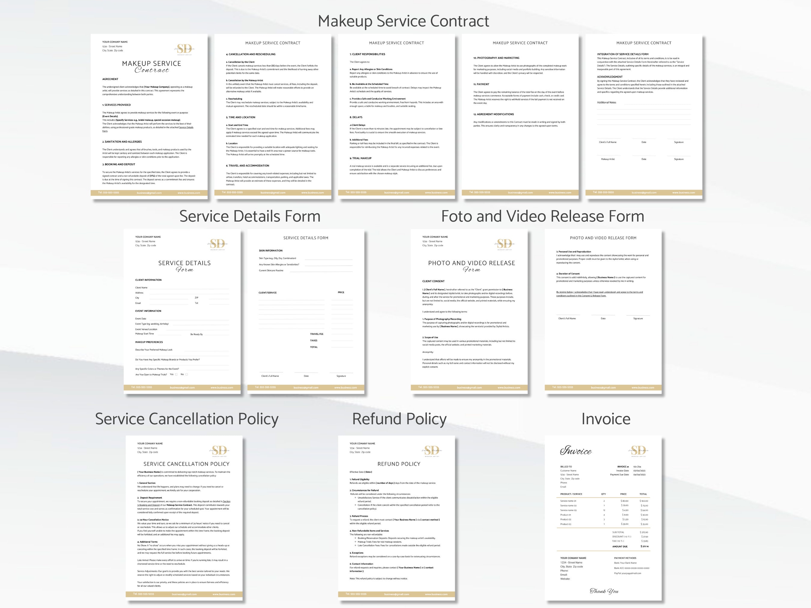 Makeup Artist Contract Template, Editable Makeup Artist Agreement, MUA ...