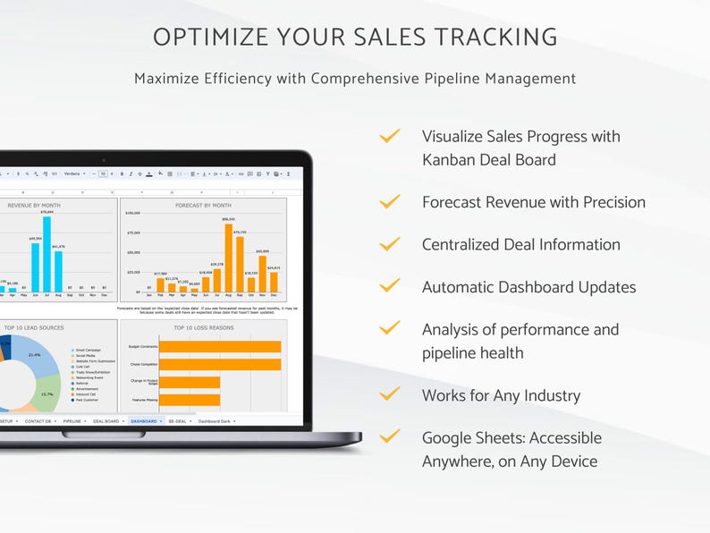 Sales Pipeline Tracker: Kanban Deal Board (google Sheets) - Etsy