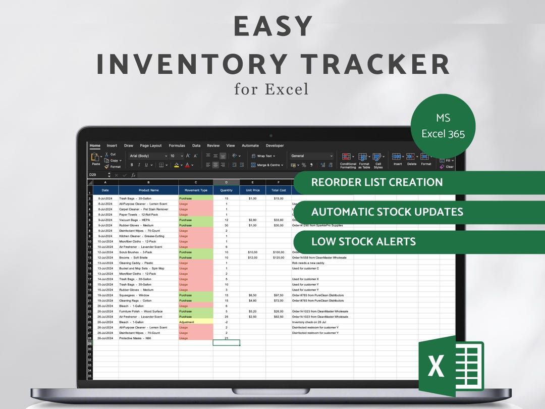 Inventory Tracker Excel Template: Business Inventory Management ...