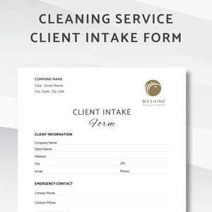 Cleaning Service Client Intake Form: Editable Business Template (canva ...