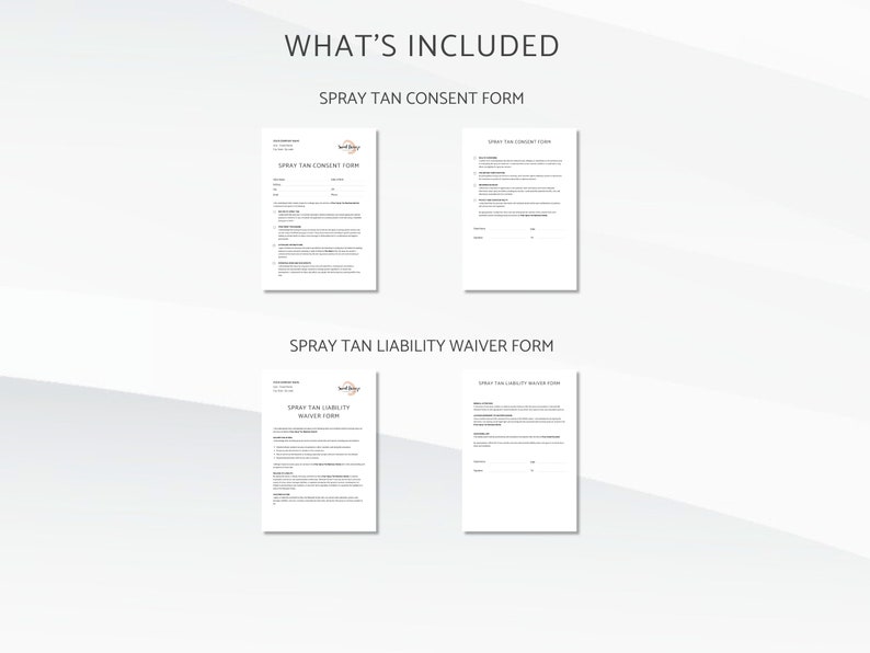 Spray Tan Consent & Liability Waiver Forms (A4/US Letter) - Etsy