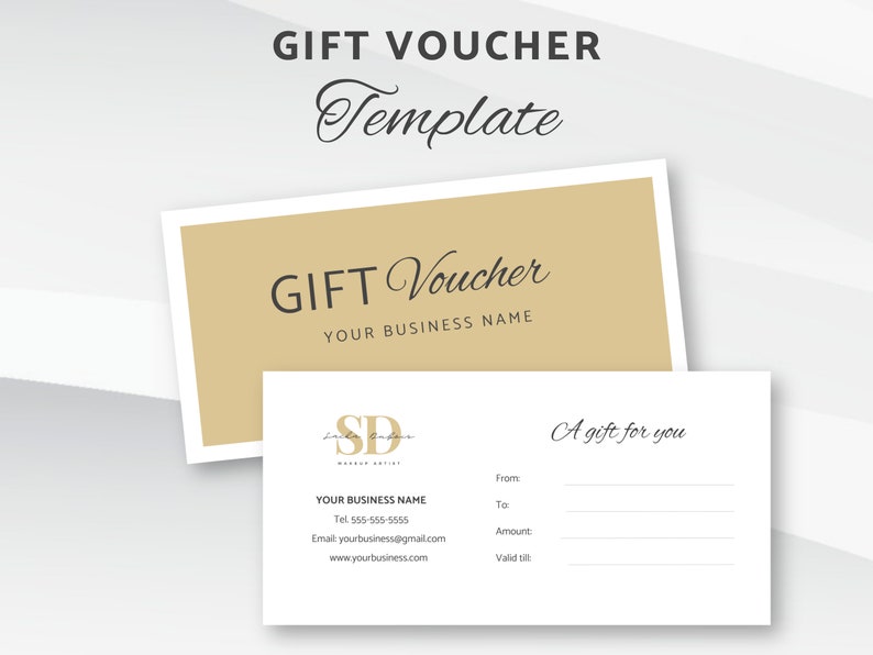 Editable Gift Voucher Template, Gift Certificate Template, Modern Gift ...