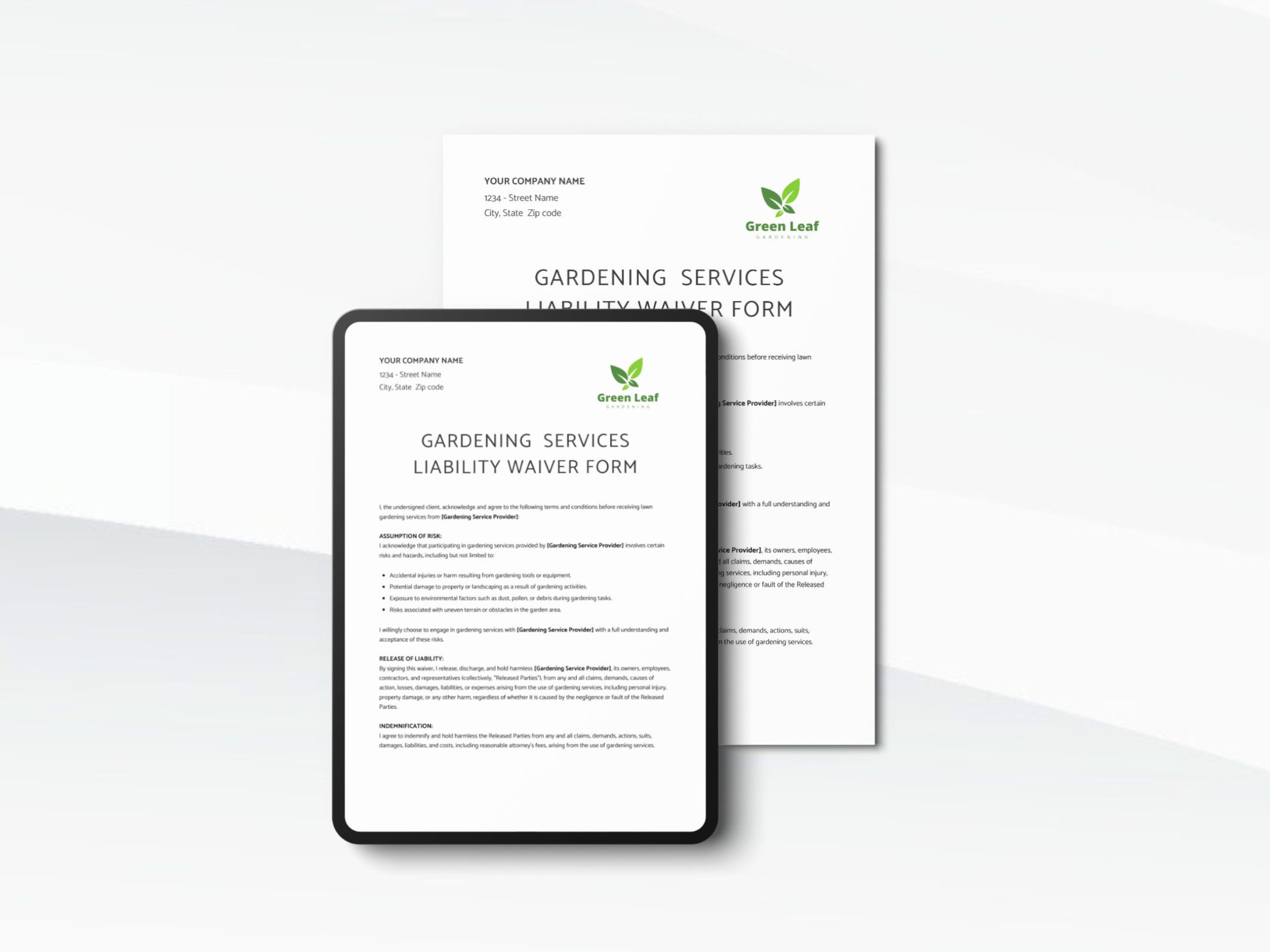 Gardening Liability Waiver Contract, Release of Liability Agreement ...