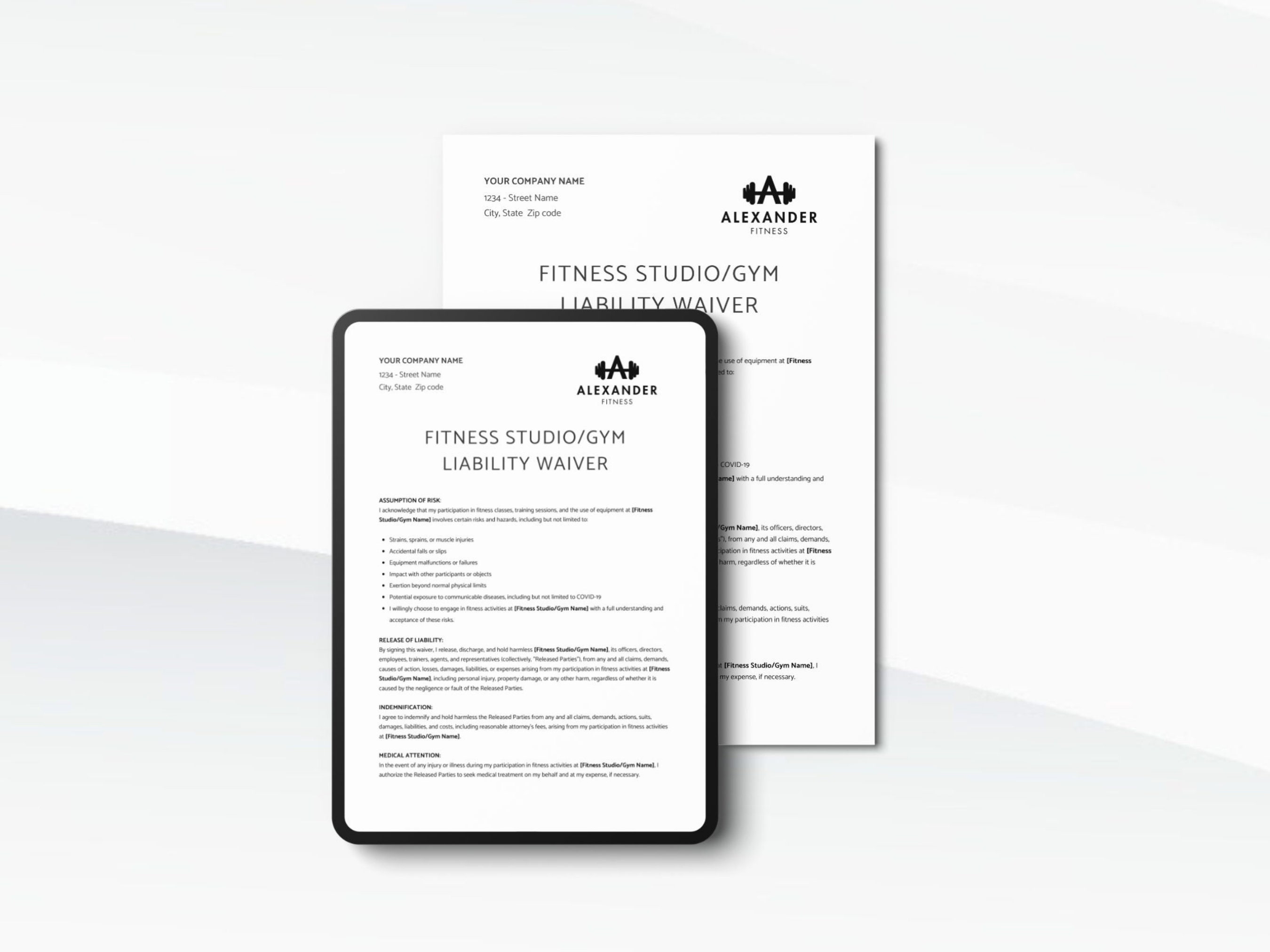 Fitness Liability Waiver Template
